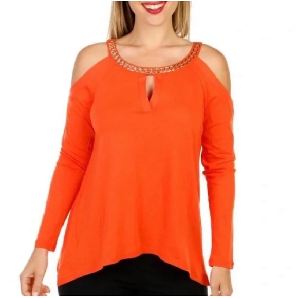 MICHAEL Michael Kors | Tops | Michael Kors Womens Cold Shoulder Chain ...